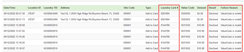 How to check if value code was used? - Route Washboard