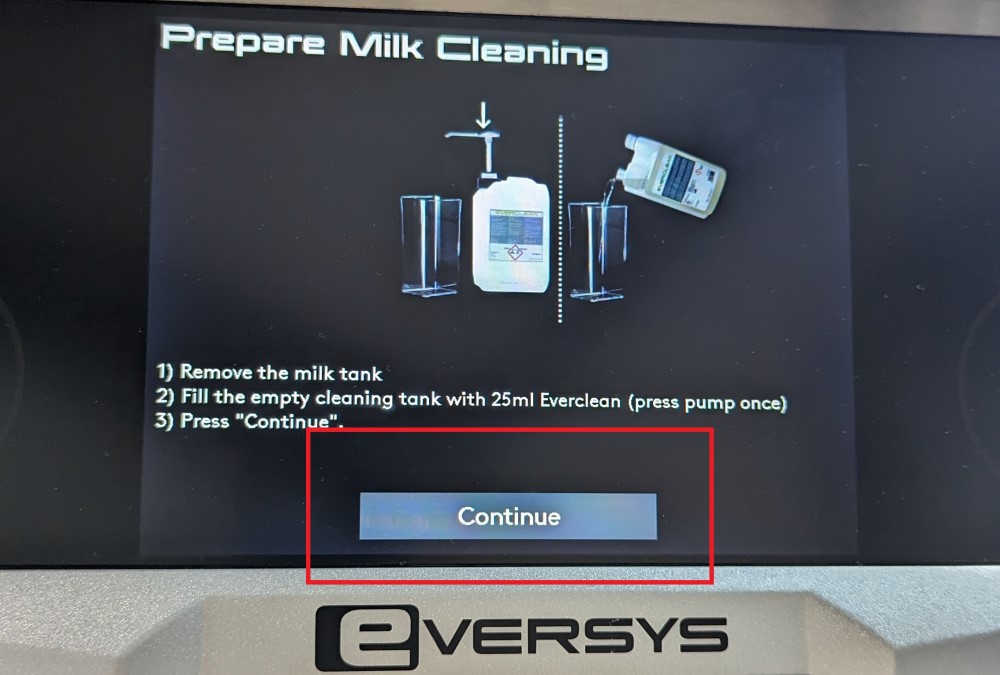 How to clean the Eversys machine
