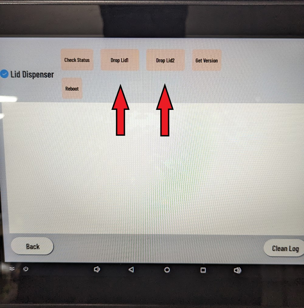 Lid dispenser empty and/or errors