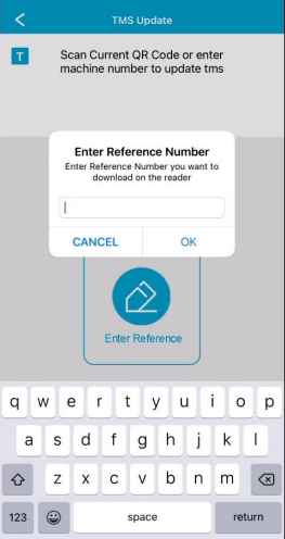 How to use KLM app to update a reader with TMS reference number