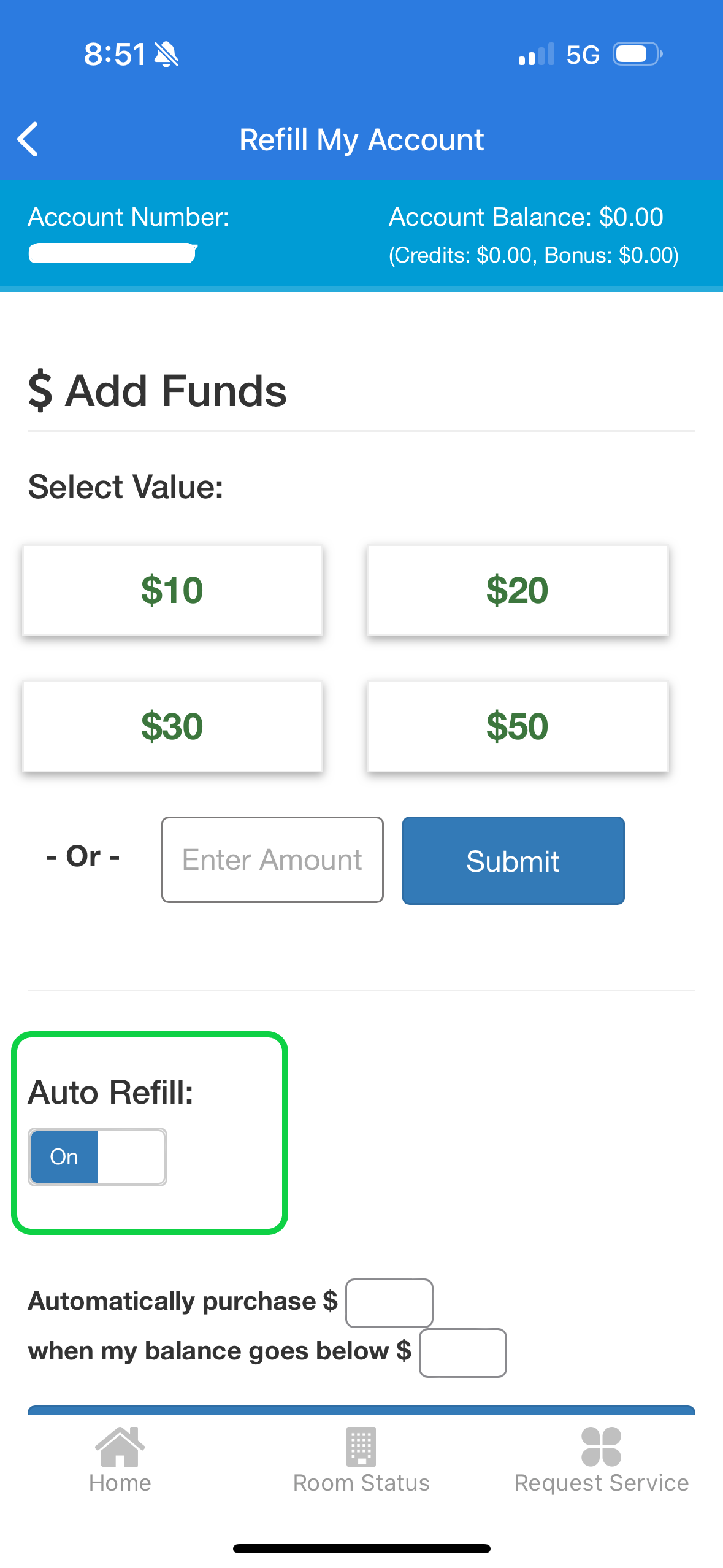 Enable/Disable Auto Refill on CleanPay Mobile