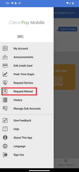 How to request a mobile app refund in CleanPay Mobile (Resident)